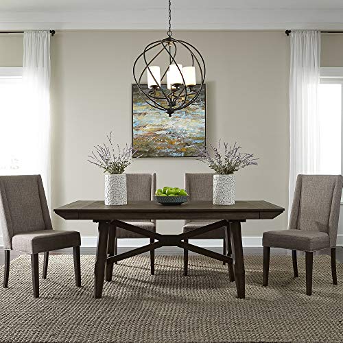 Liberty Furniture Industries Double Bridge Opt 5 Piece Trestle Table Set, W36 x D96 x H30, Dark Brown