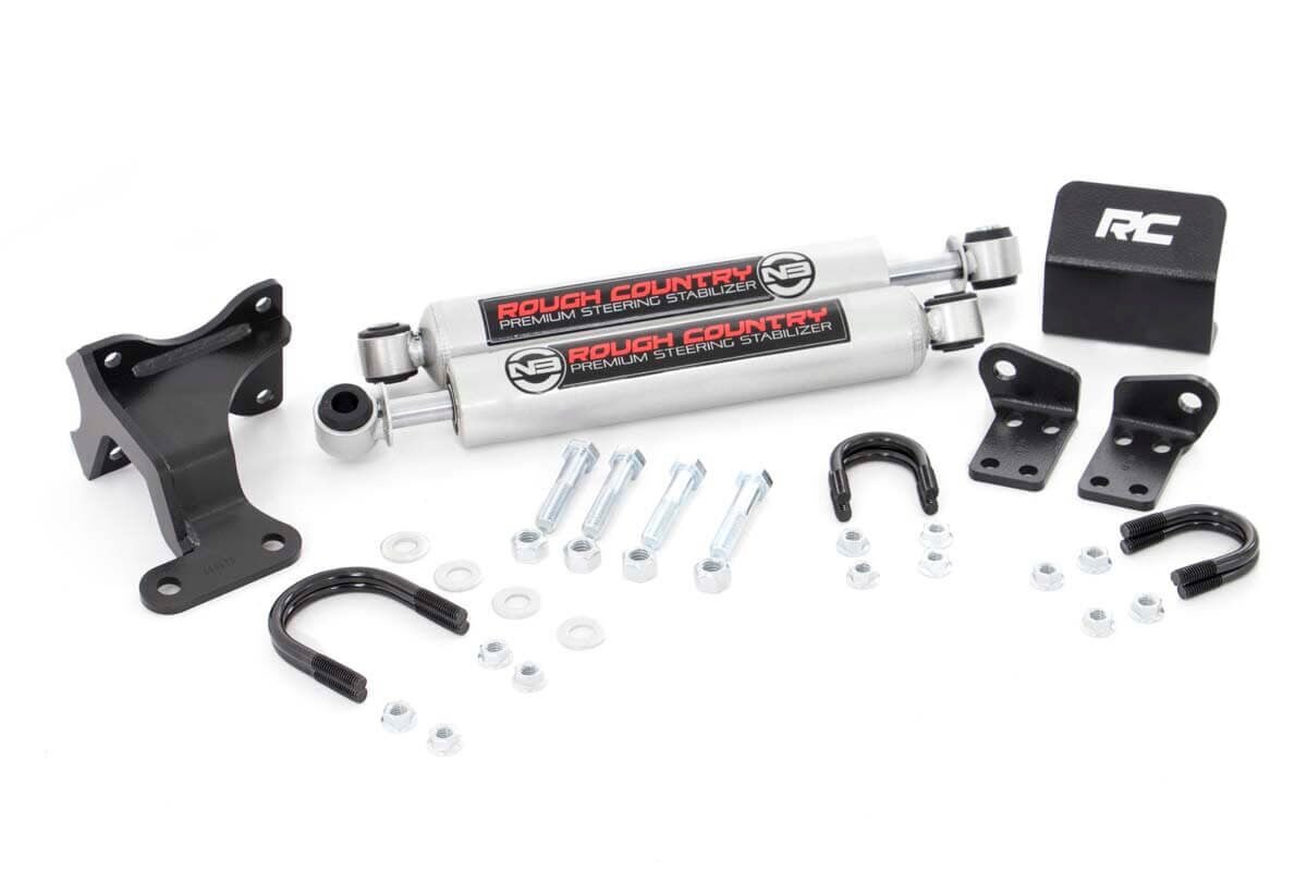 Rough Country N3 Dual Steering Stabilizer for 07-18 Jeep Wrangler JK - 8734930