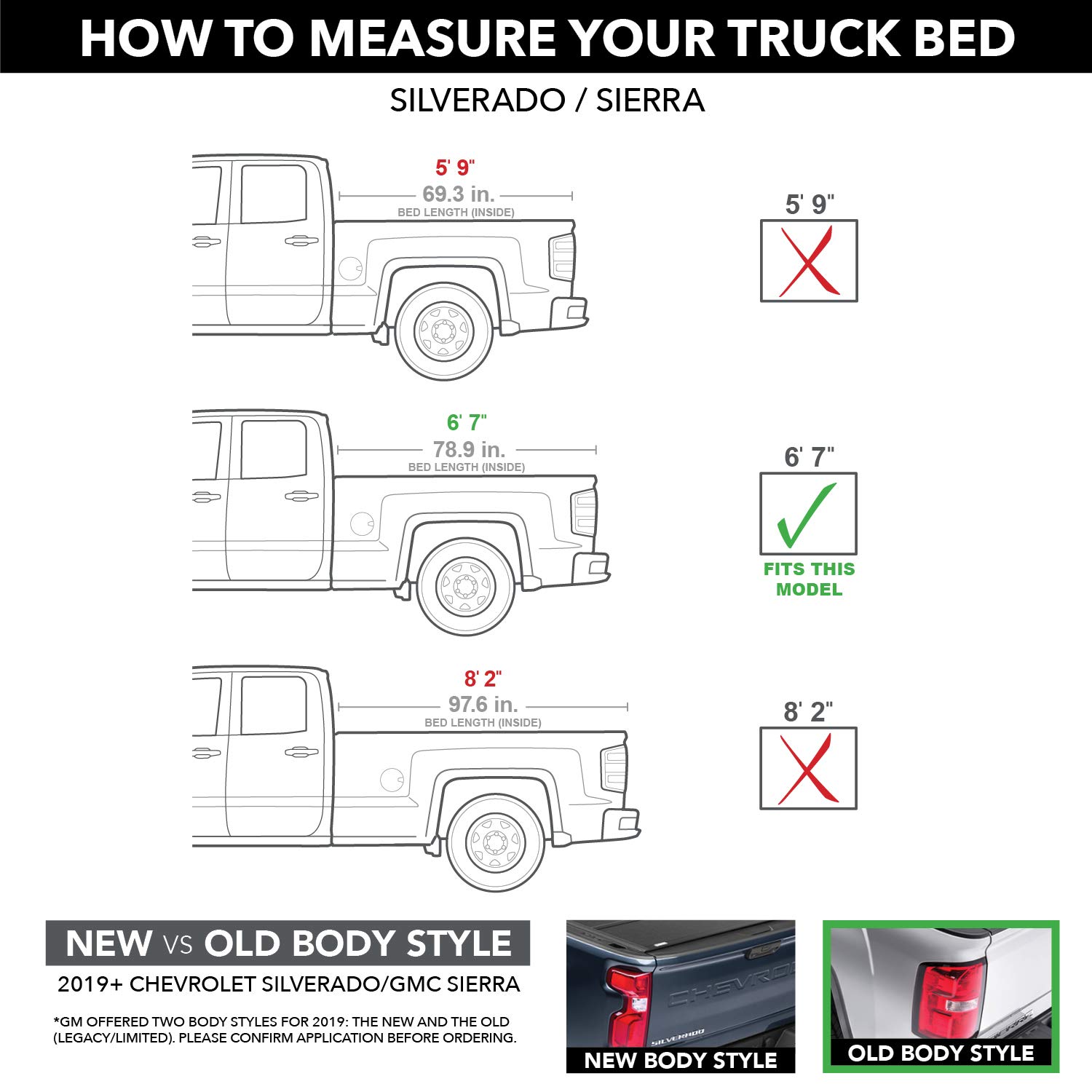 Tonno Pro Lo Roll, Soft Roll-up Truck Bed Tonneau Cover | LR-1045 | Fits 2014 - 2018, 2019 Ltd/Lgcy Chevy/GMC Silverado/Sierra 1500/2500/3500 6' 7" Bed (78.8"), Black
