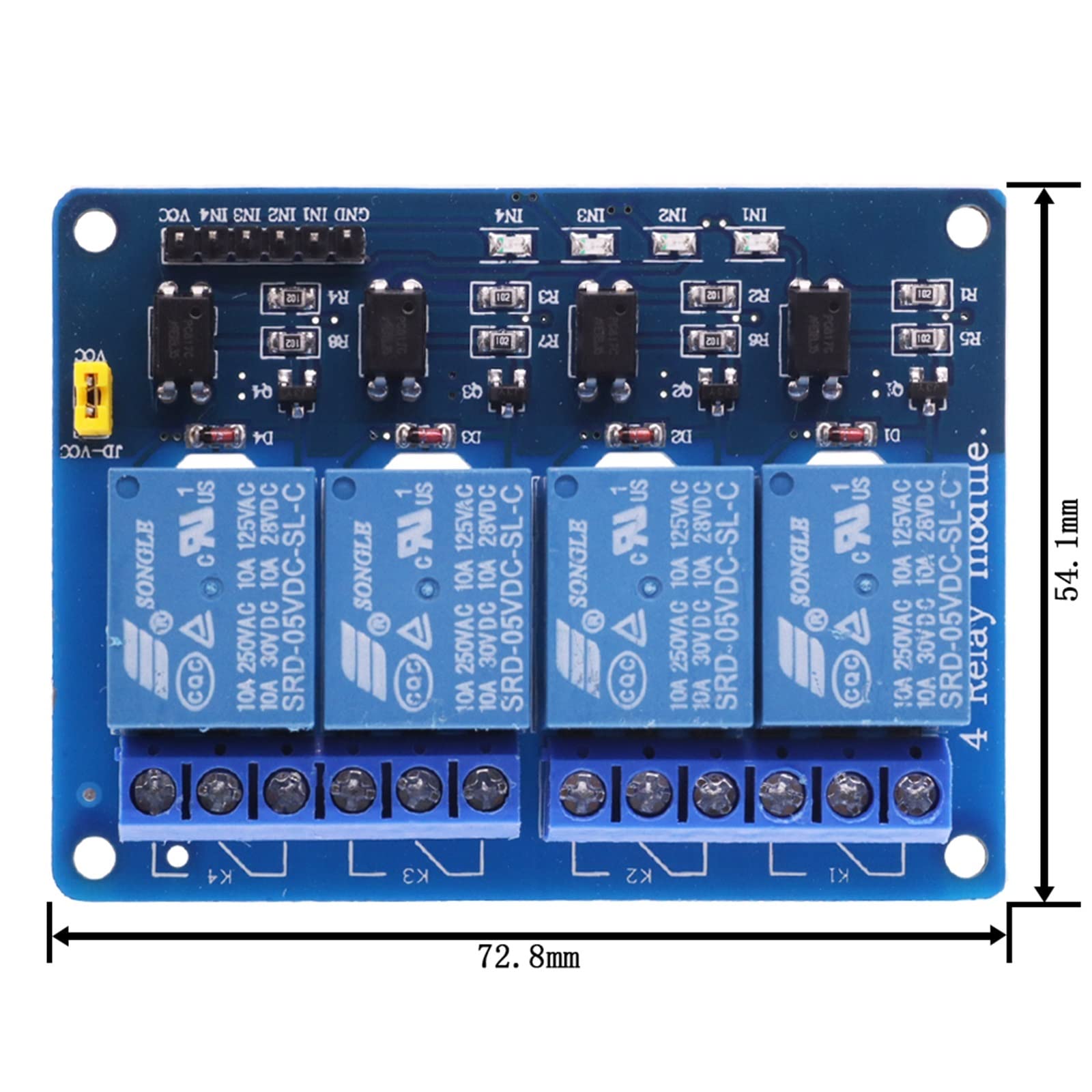 ILAME 1 2 4 6 8 Channel DC 5V Relay Module One Way with Optocoupler Low Level Trigger Expansion Board for Arduino DIY Kit Raspberry Pi (Color : 5V, Size : 1 Chanel)