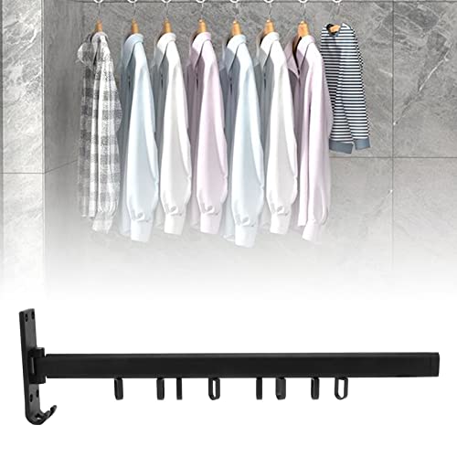 Natudeco Clothes Drying Rack Wall Mounted Clothes Rack Space Saving Dryer Rack Retractable Laundry Drying Rack for Outdoor Balcony Laundry Bathroom