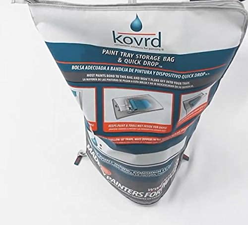 Kovrd 2-in-1 Reusable Paint Tray Storage Bag and 39” x 29” Drop Cloth, Keep Brushes Rollers and Paint Wet for Days, Fits 5-gal Bucket, Contractor Quality for Professional Interior and Exterior Jobs