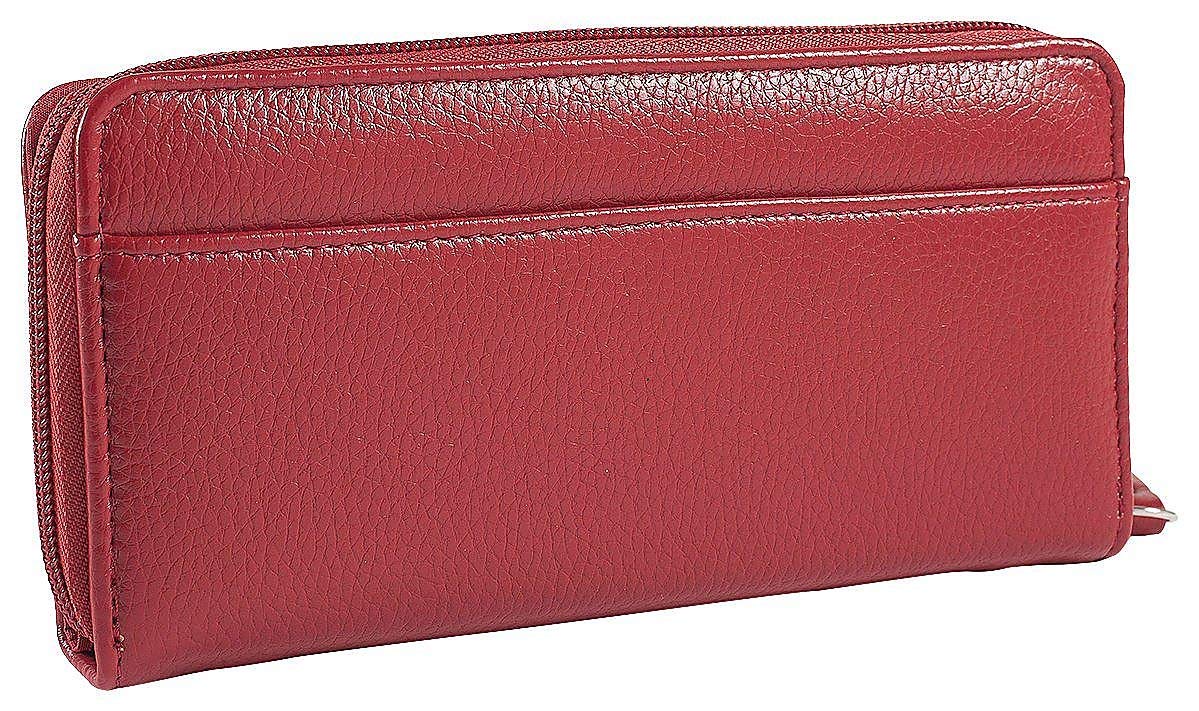 Stone Mountain USA Large Zip Around Leather Wallet, Red