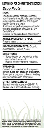 OLLOPETS Dental Spray, Organic Homeopathic Remedy for All Pets, 1 Fl Ounce