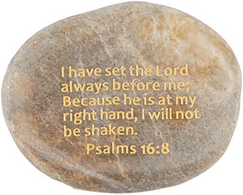 Stonebriar Inspirational Psalm Polished River Stones, Set of 6, Natural