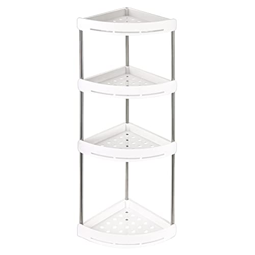 IYAR HOME 4 Tier Shower Caddy Organizer Shelf Corner Standing 12.99 x 9.45 x 29.92 Inches Shower Rack for Inside Shower & Kitchen Storage White