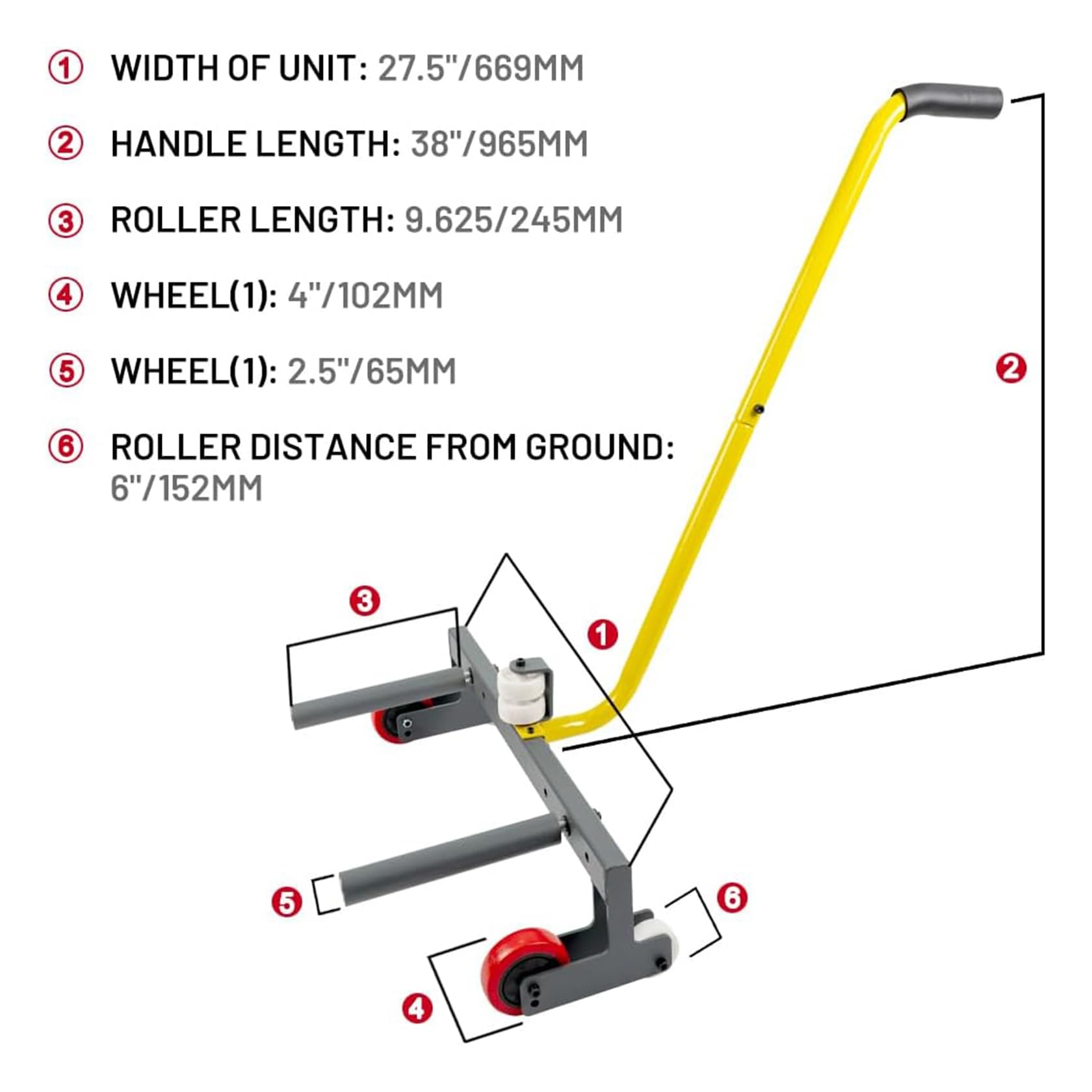 Hymula 440 LBS Load Capacity Heavy Duty Adjustable Wheel Dolly Tire Dolly Cart Tire Lifting Tool with Adjustable Roller for Workshop Trolley Changing Car, Truck, Skid Steer, ATV, and Trailer Tires