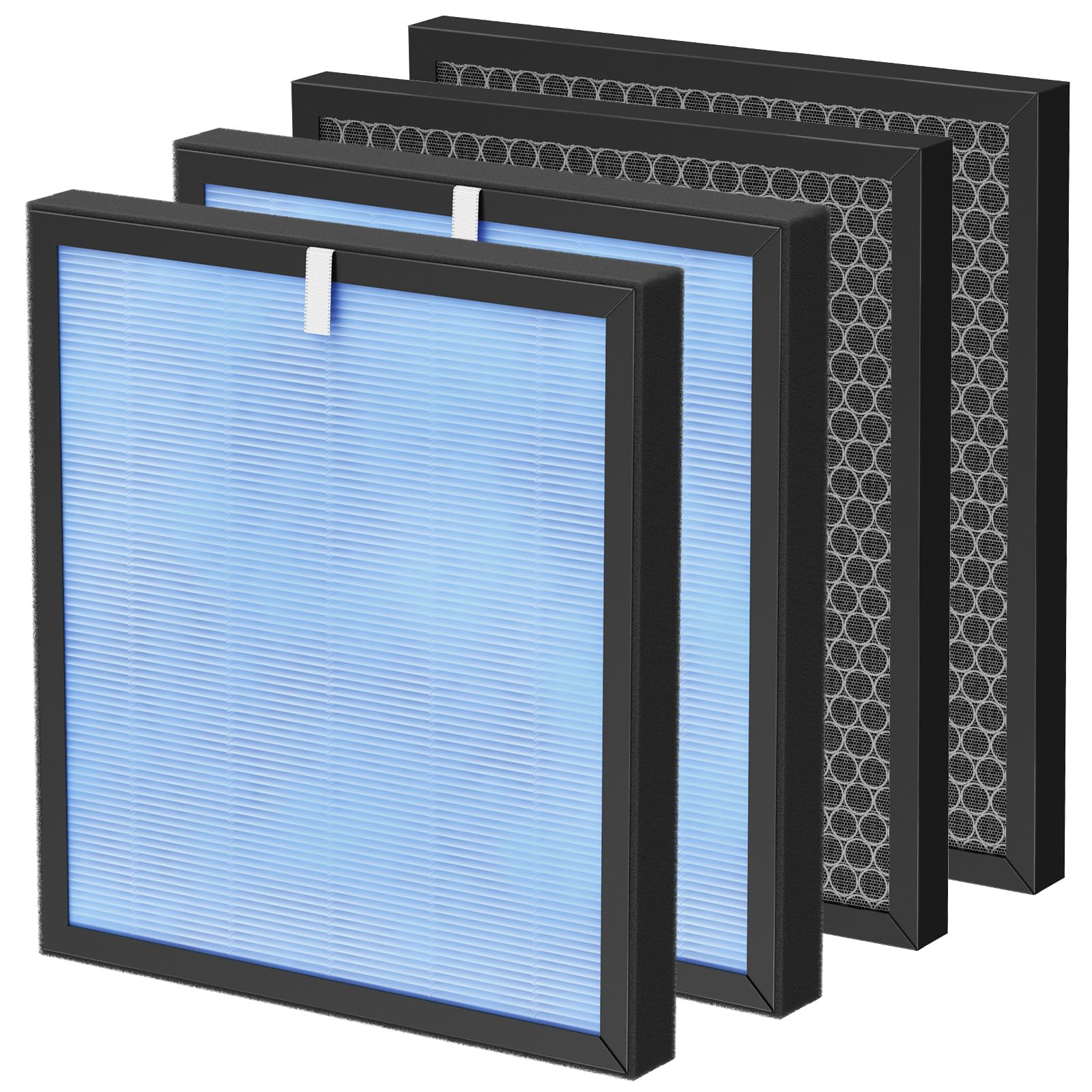 HSP001 Filter Replacement Compatible with HATHASPACE Air Purifier Filters HSP001, 4-in-2 Filtration with H13 True Hepa and Activated Carbon, 2 Pack