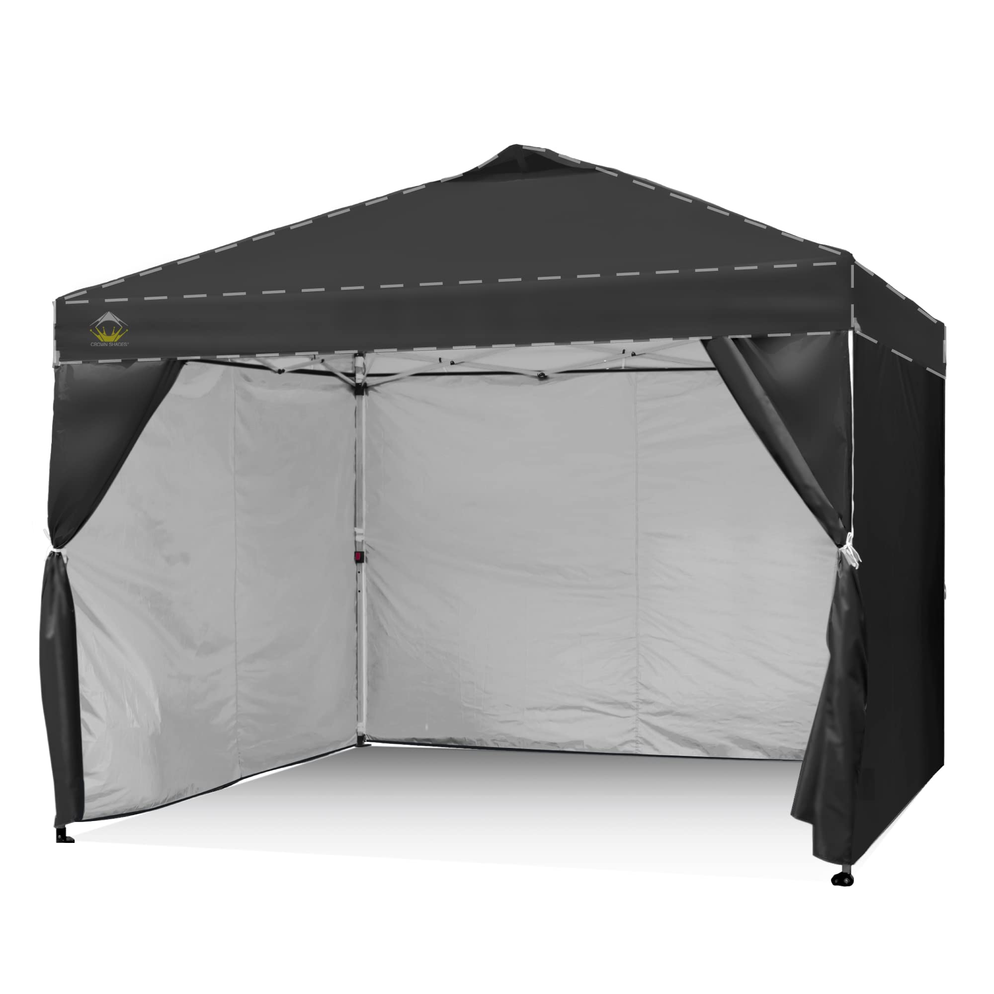 CROWN SHADES SunWall Silver Coated for 10x10 Pop up Canopy Tent, 1 Pack Sidewall Only with Silver Coating (4 Packs, Blue)