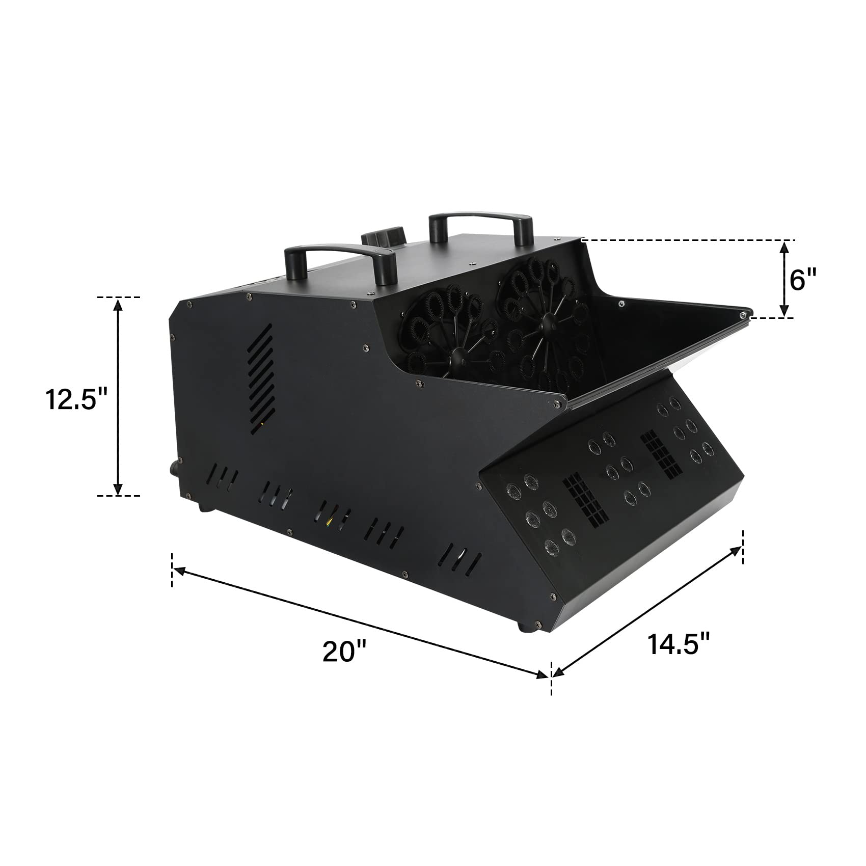 TC-Home 3000W Stage Bubble Fog Machine with LED Lights 3 In 1 Double Bubble Fans DMX Stage Machine Stage Effect for Party Wedding w/Remote control
