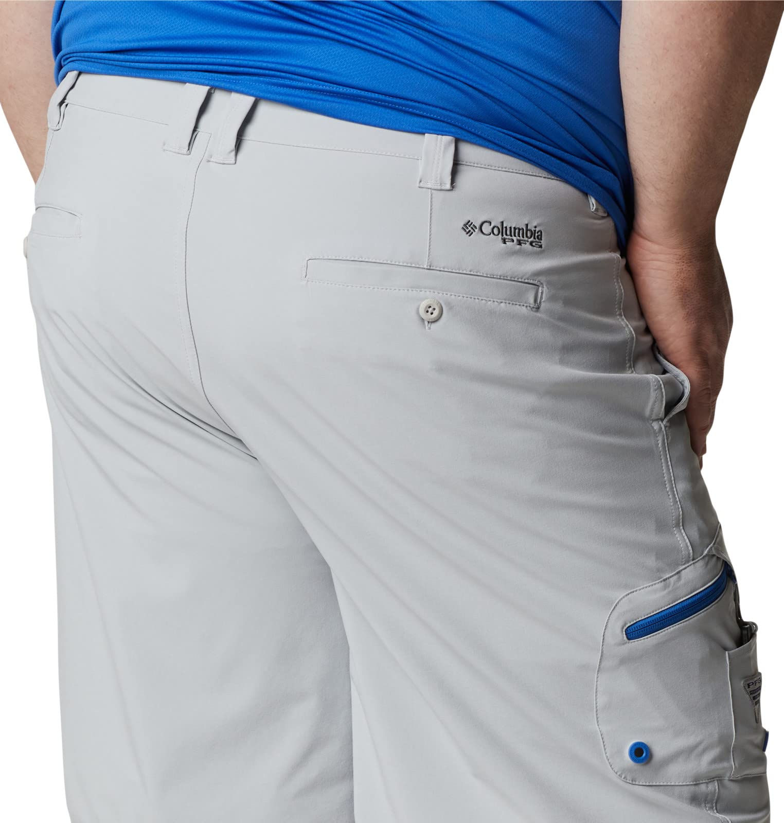 Columbia Men's Terminal Tackle Short, Cool Grey/Vivid Blue, 36