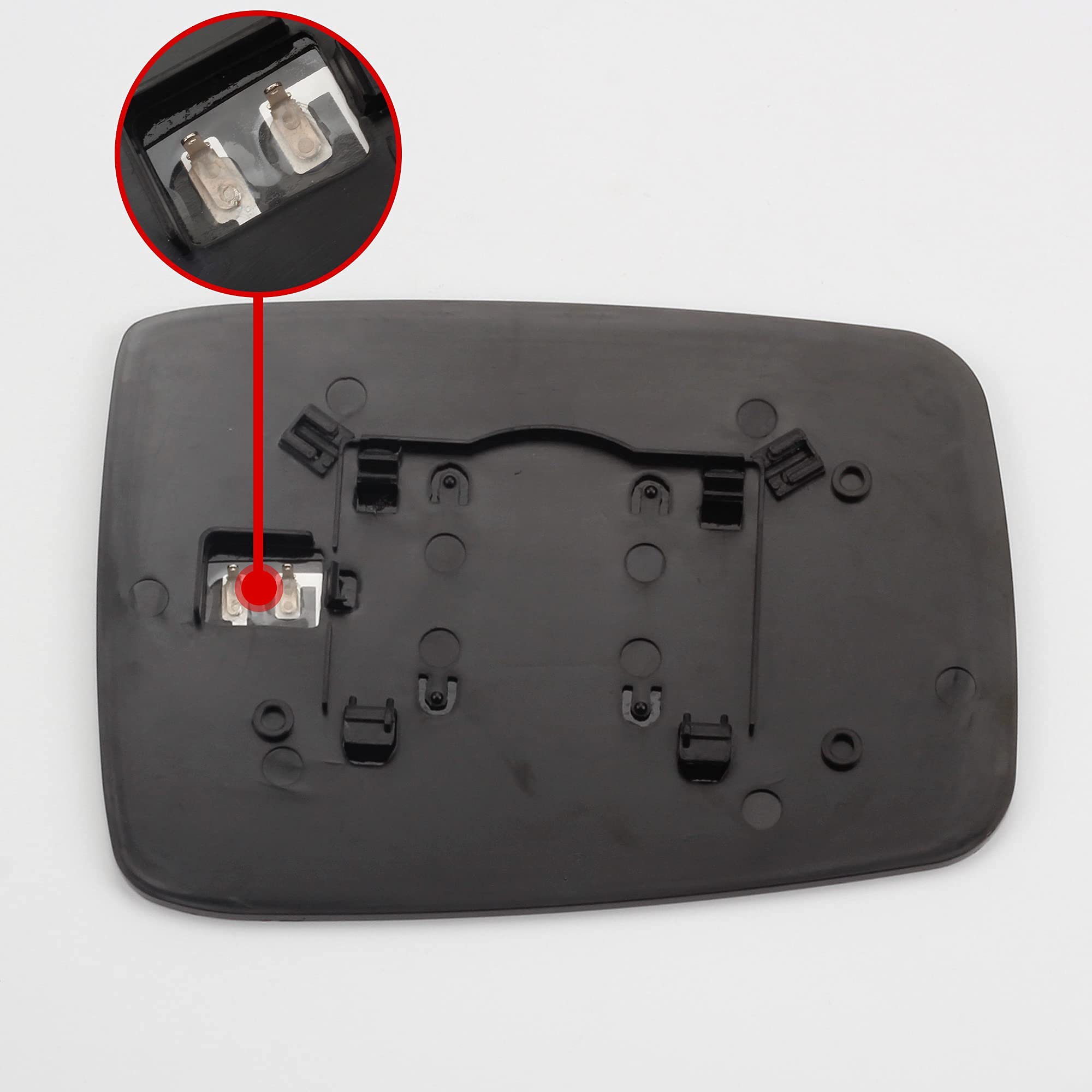 Dasbecan 68050299AA Left Driver Side Heated Mirror Glass Compatible with 2009-2018 Dodge Ram 1500 2500 Glass Replaces 68079363AA Side Mirror With Backing Plate