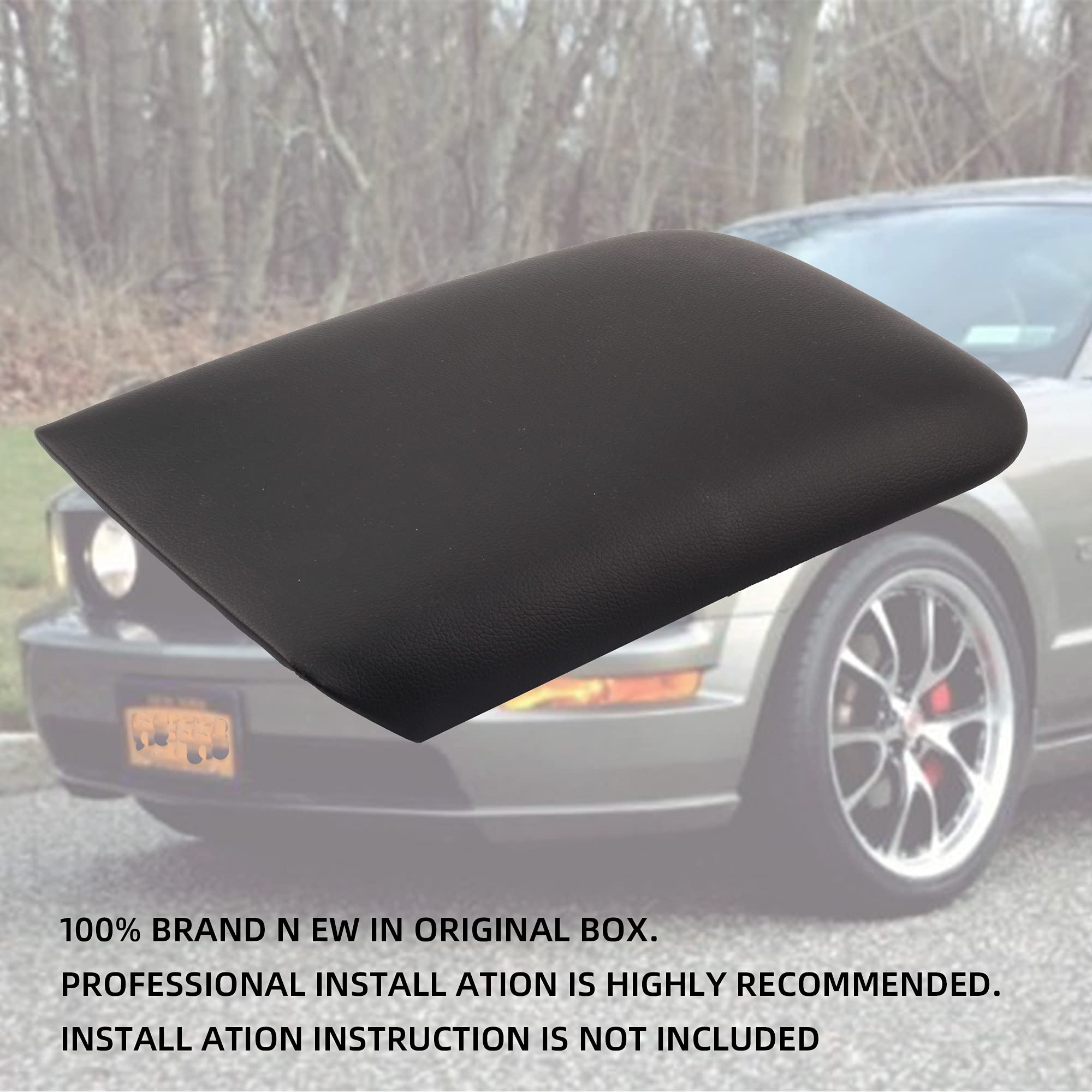 Dasbecan Center Console Armrest Lid Top Pad Compatible with Ford Mustang 2005-2009 Replaces# 5R3Z6306024AAC 5R3Z-6306024-AAC (Black)