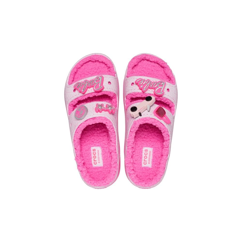 Crocs Unisex Classic Barbie Cozzzy Platform Sandals | Fuzzy Slippers Slide, Electric Pink, Numeric_4 US Men
