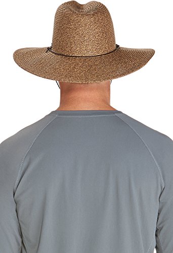 Coolibar UPF 50+ Men's Beach Comber Sun Hat - Sun Protective (XX-Large- Brown)