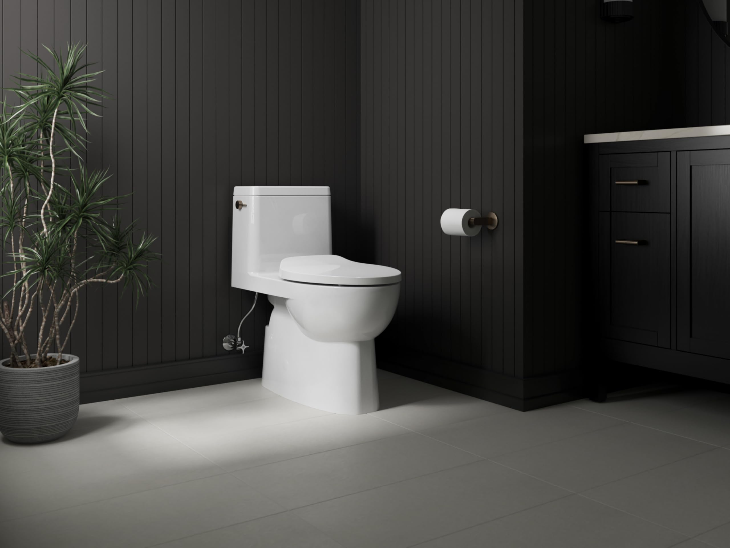Kohler K-28004-0 Drift ReadyLatch Quiet Close Elongated Toilet Seat, White