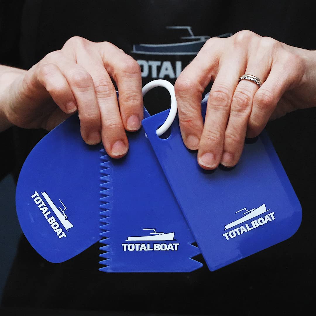 TotalBoat Flexible Resin Spreaders Set - Reusable Scrapers for Epoxy, Fillers, Putty, Caulk, Spackling Paste, Polyester Resin and Adhesives