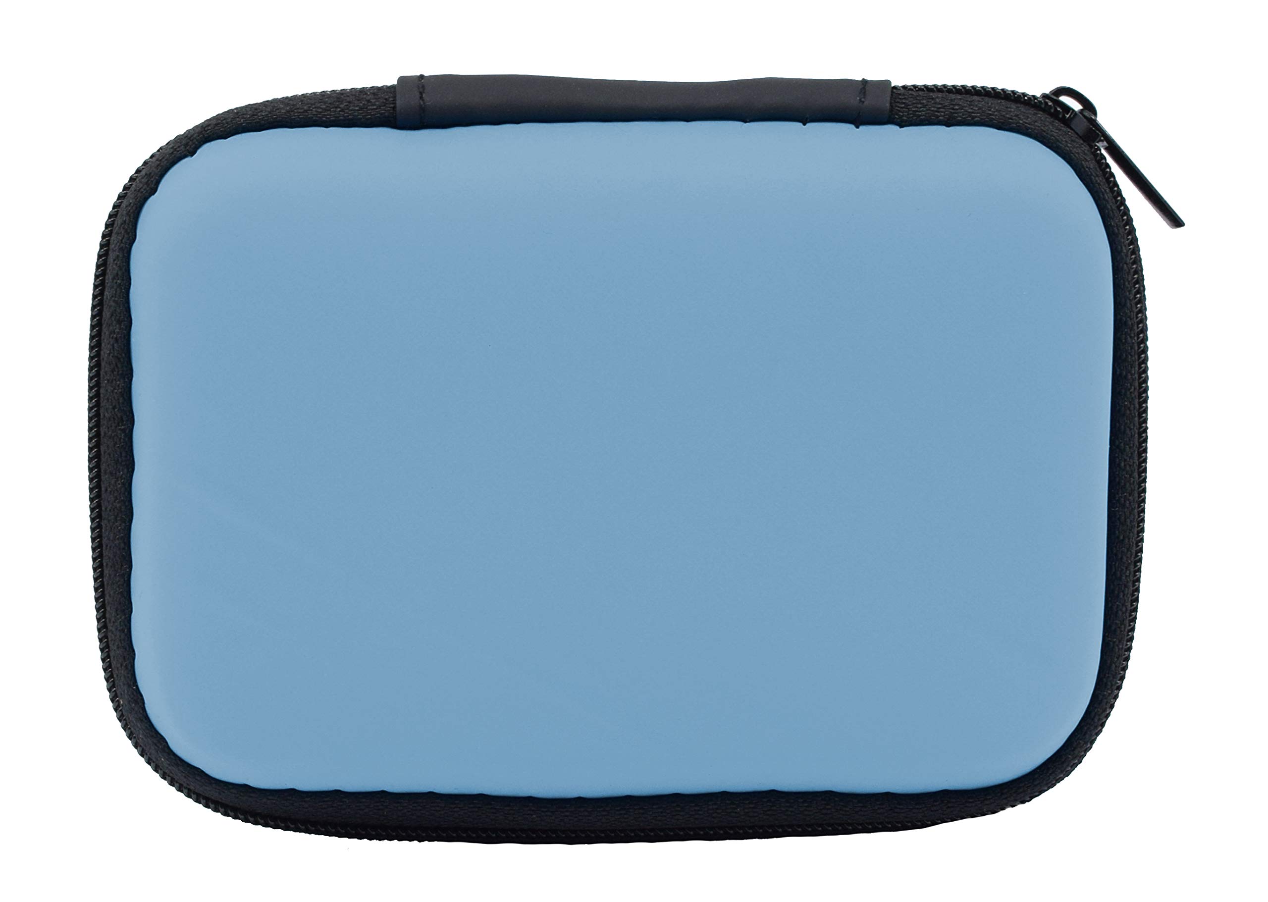 Teak Tuning Fingerboard Travel Carry Case, Mini - Hard Protective Shell, Blue Exterior, Black Interior - 4.5" x 3" x 1.5"