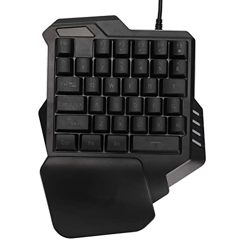 One Handed Gaming Keyboard, Accurate Control Plug and Play Half Keyboard Wide Compatibility LED Backlit Ergonomic Design 35 Keys for Home for Dorm for Game