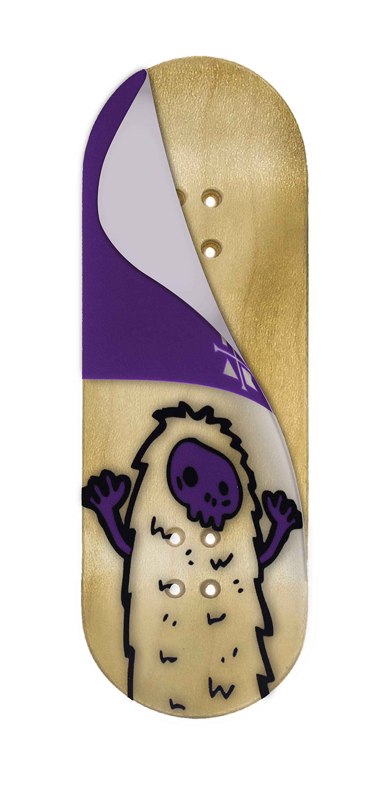 Teak Tuning Fingerboard Deck Graphic, Purple Yeti - Adhesive Graphics to Customize Your 35mm Fingerboard Deck - 110mm Long, 35mm Wide, 0.2mm Thick - Waterproof Vinyl - Includes Mini File