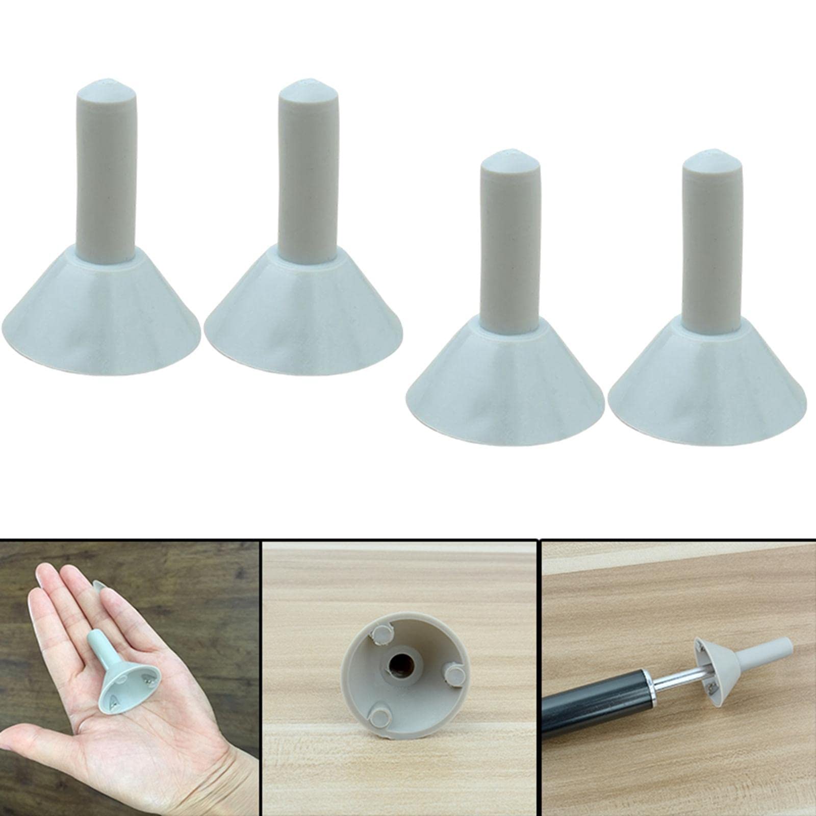 Esquirla 4Pcs Tent Pole Insulation Proof Caps, Tent Pillar End Insulating Anti Hat for Backpacker Camping, Grey