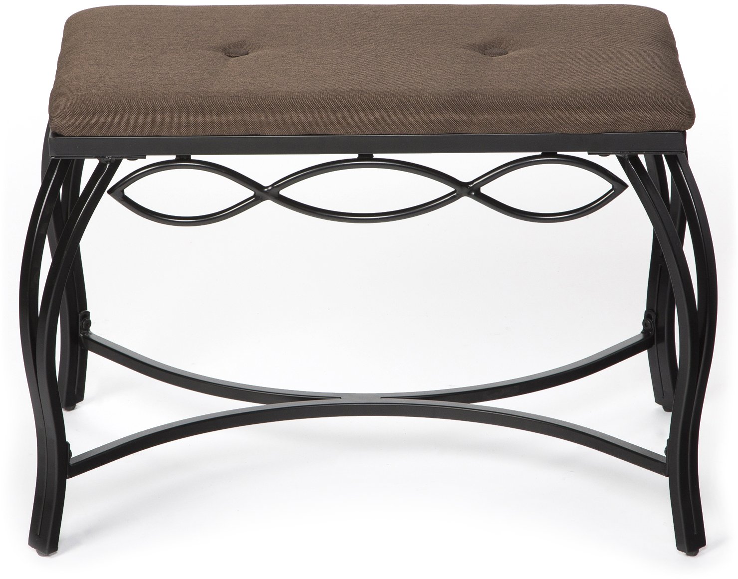 Mango Steam Mocha Brown Shoe Bench - Vanity Seat for Makeup Room, Dressing Stool, Entryway Bench - Powder Coated, Upholstered, Space Saving