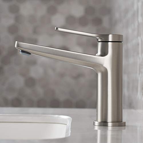 KRAUS Indy Single Handle Basin Bathroom Faucet in Spot Free Stainless Steel, KBF-1401SFS