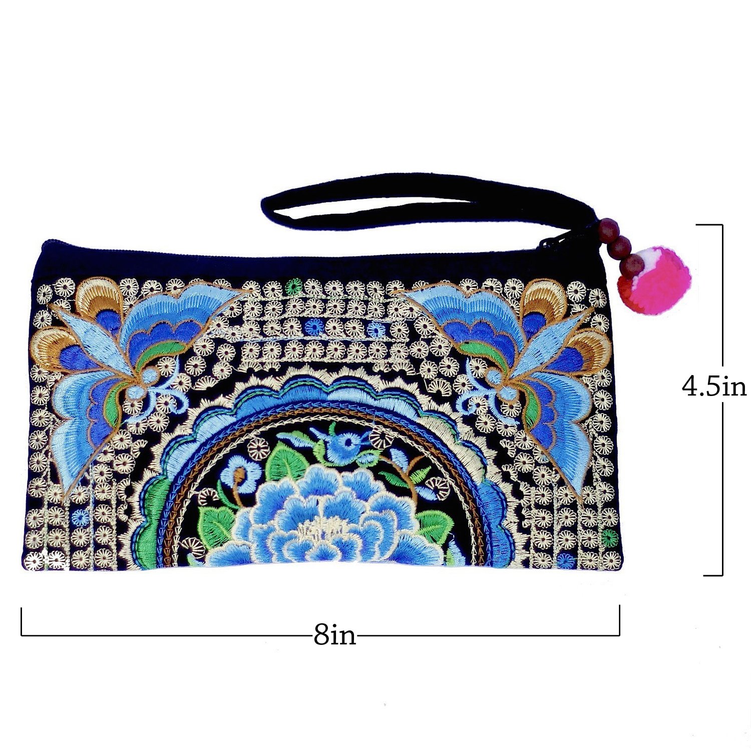 Sabai Jai - Smartphone Wristlet Bag - Handmade Embroidered Boho Clutch Wallets Purses