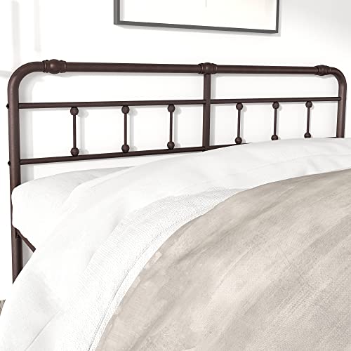 Ponsalion King-Bed-Frame with-Headboard and-Footboard Set - Platform Bed Frame King Size,16 Inches High,no Box Spring Needed,Easy to Assemble(Brown)