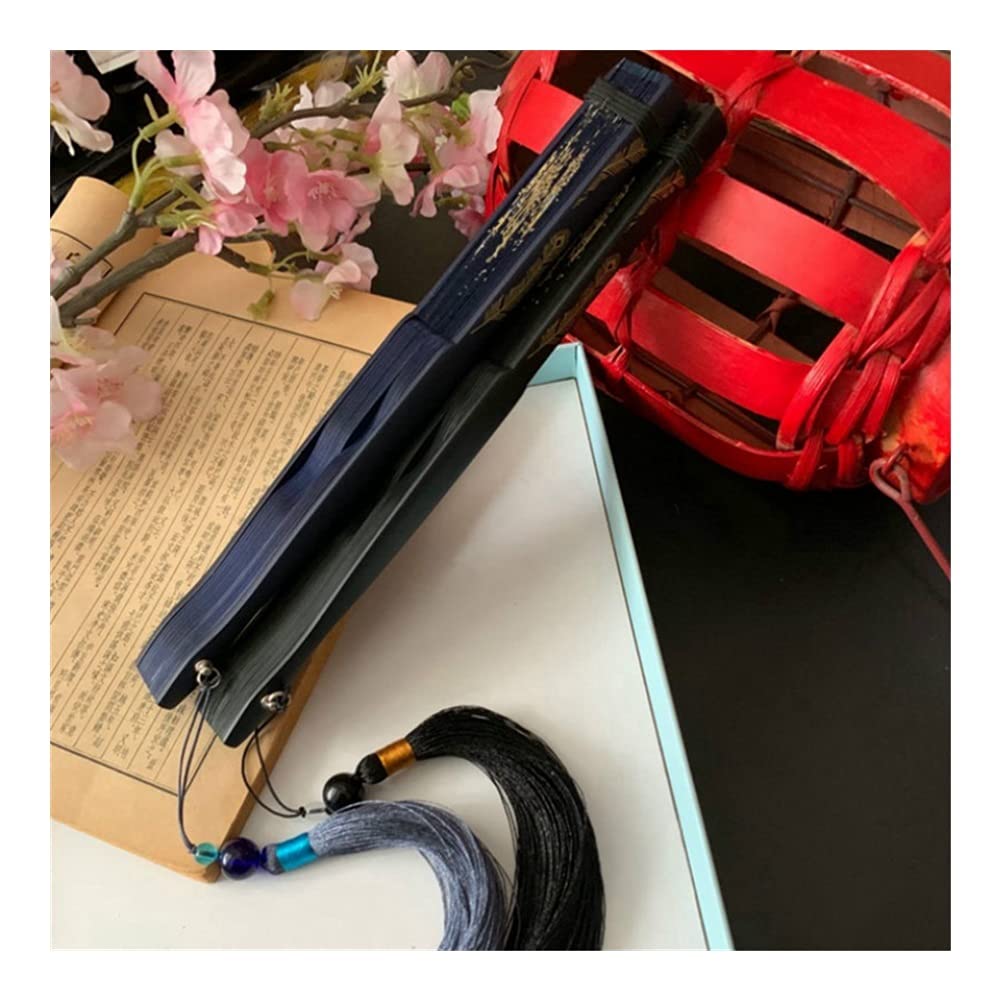 Folding Fan Chinese Classical Folding Fan Chinese Vintage Folding Bamboo Bronzing Fan Portable Handmade Chinese Hanfu Hand Fan Ventilador Fan (E)