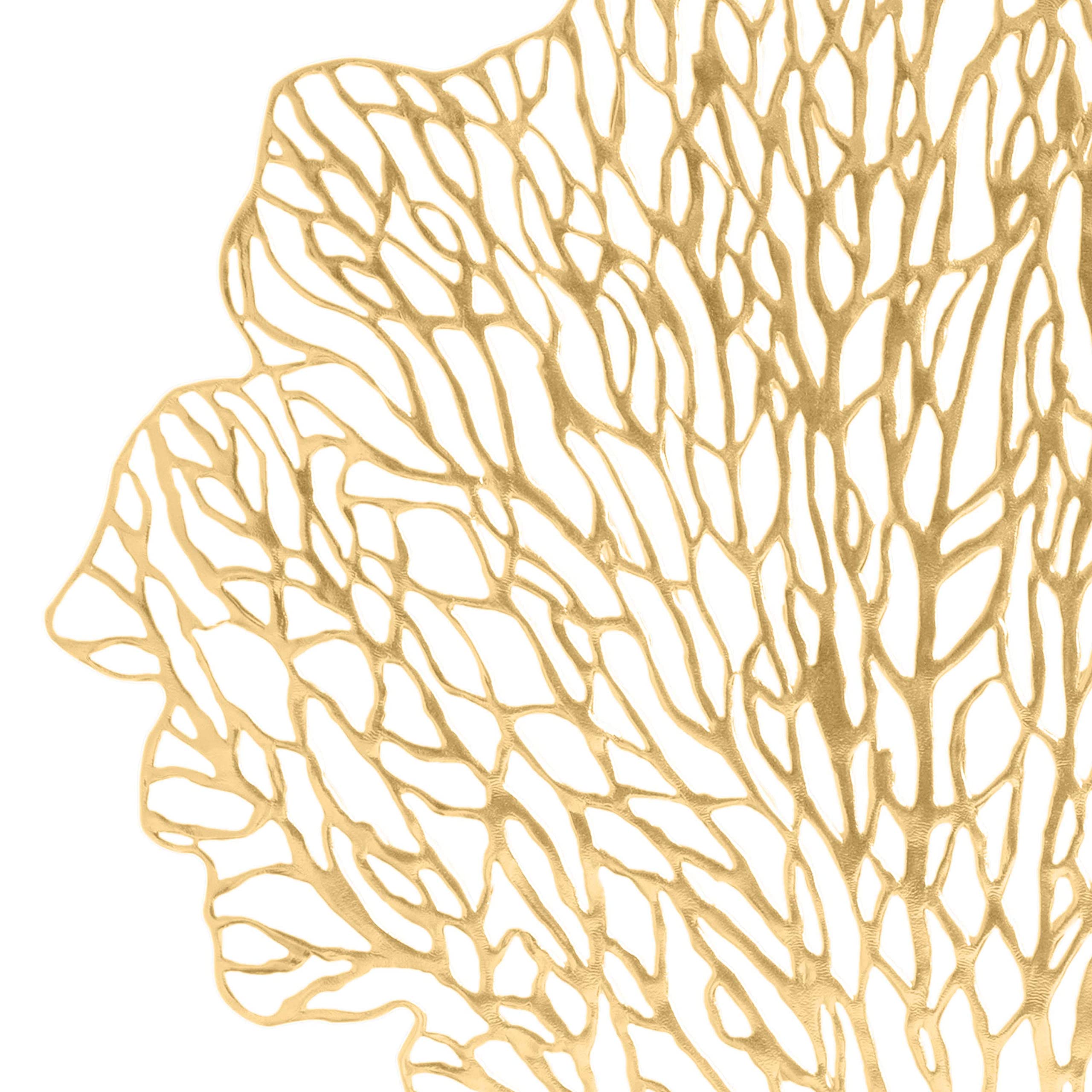 Home Details 4 Pack Coral Shape Placemat, Kitchen, Dinning Room, Place Setting, Décor, Gold