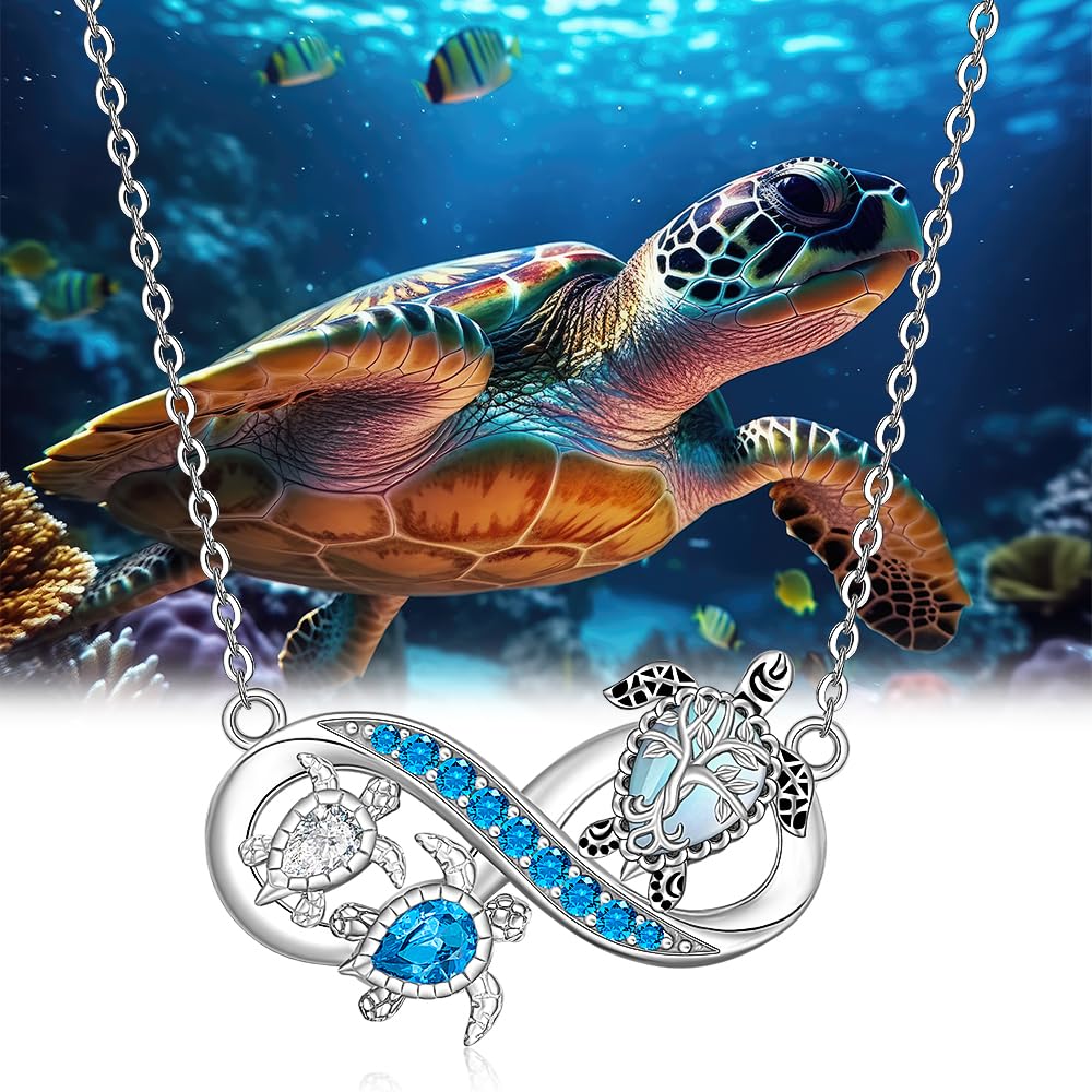Fenthring S925 Sterling Silver Cat Necklace for Women Tree of Life Black Cat Necklace Sterling Pendant Blue