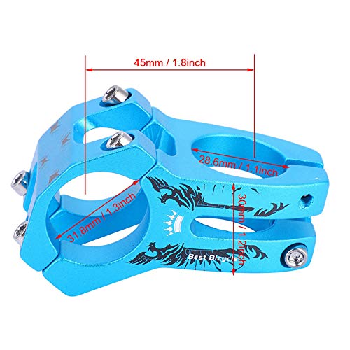 Demeras Handlebar Stem, Mountain Bike Handlebar Stems Bike Stem 31.8mm for MTB for Road Bike(Blue)