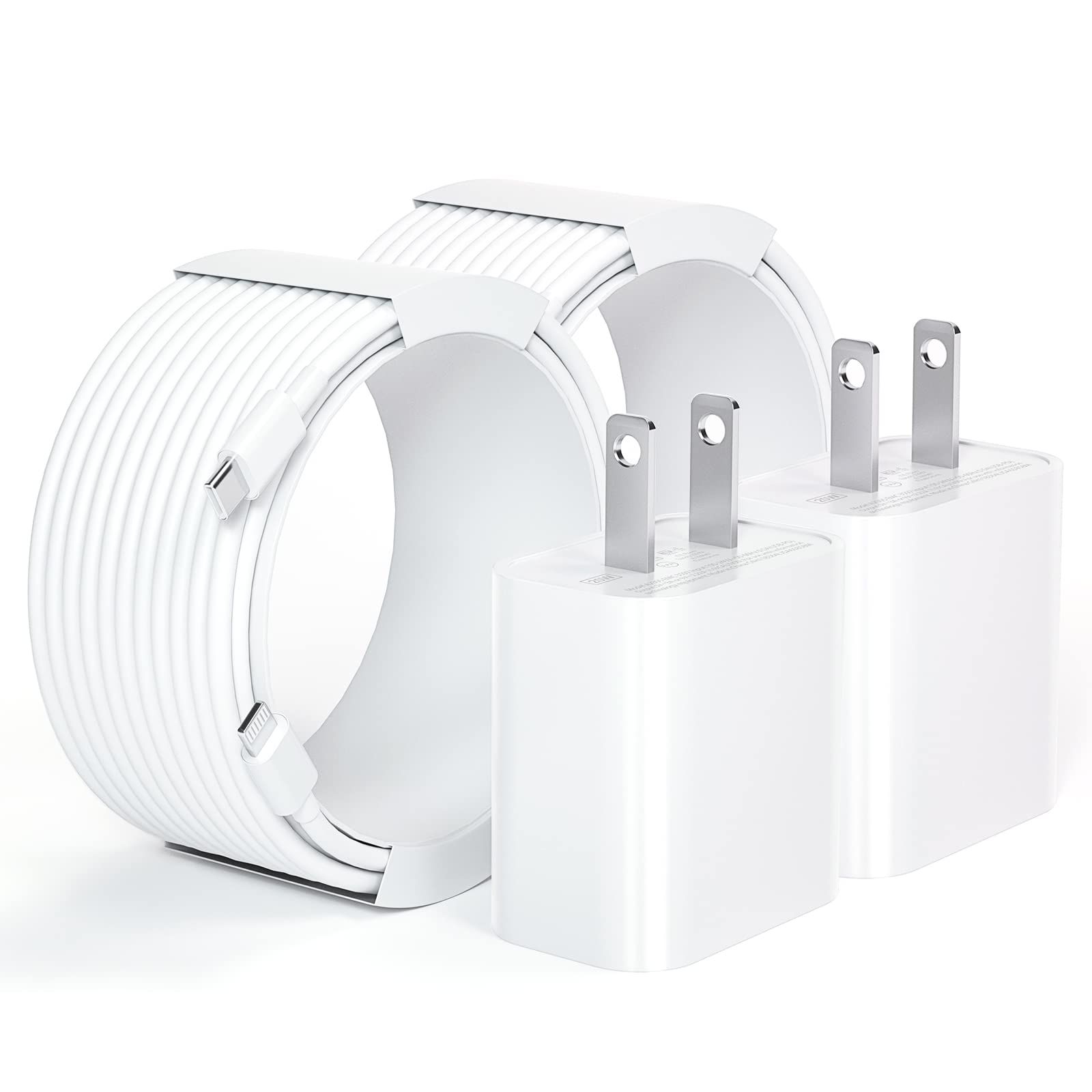 Fast Charger for iPhone, GKW 20W Block with USB-C to Lightning Cable 6FT MFi-Certified Compatible with iPhone 14 Pro Max /13/12/11/XS Max/XR/X/8/7 Plus/Air Pods/iPad,2Pack