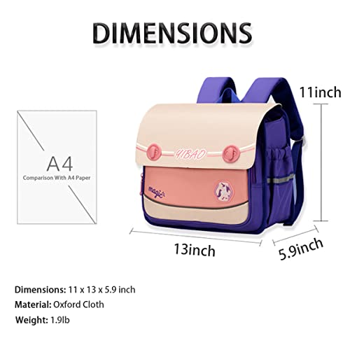 KEBI Japanese Backpackcute Backpacks for Girls,Kids Backpack for Girls School Backpack for 7 to 12 years Schoolbag(Apricot Pink Cute Horse)