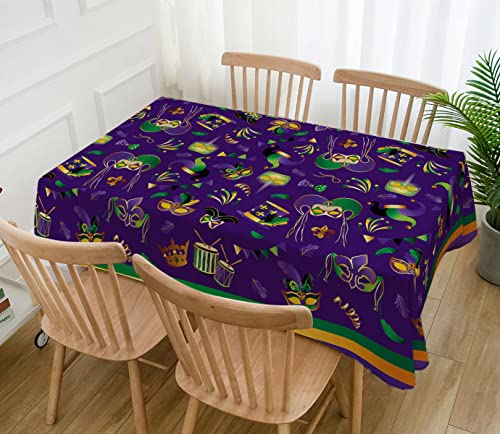 Hafangry Mardi Gras Carnival Tablecloth Masquerade Party Decoration New Orleans Mask Kitchen Dining Room Table Cover-60×84inch