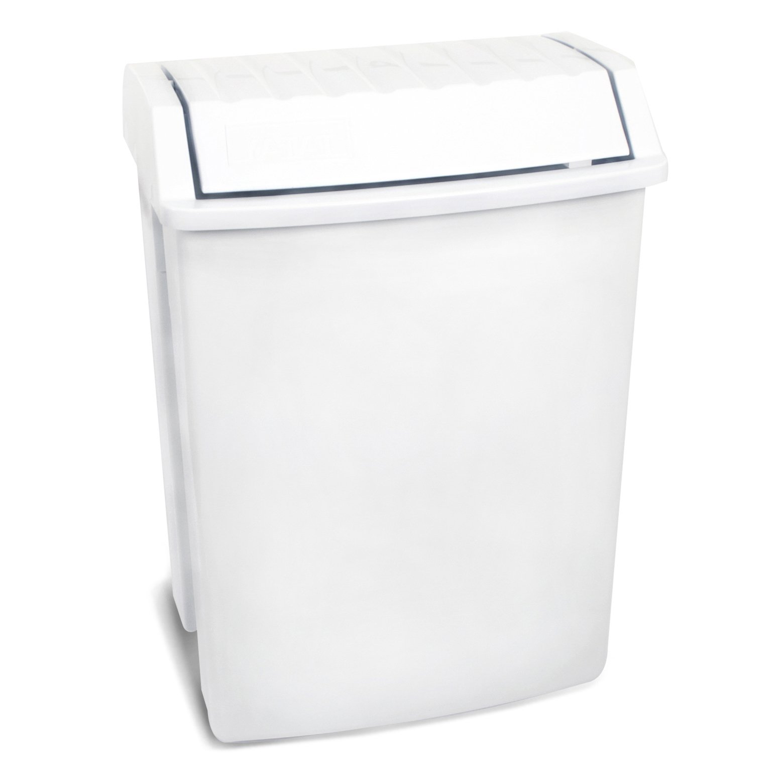 TATAY Trash Bin with Swinging Flap, 49 L, Polypropylene, White, One Size