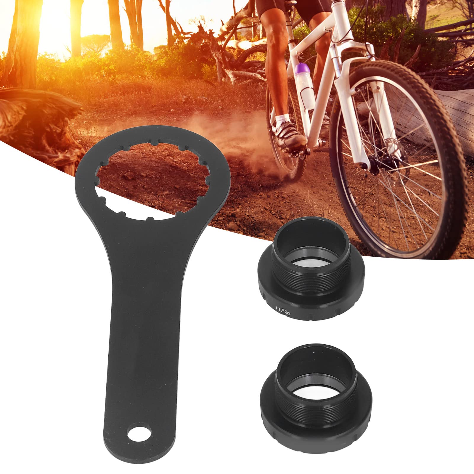 DAUERHAFT Mountain Bike Center Shaft, Exquisite Aluminum Alloy Lightweight Bike Threaded Bottom Bracket for Road Bikes
