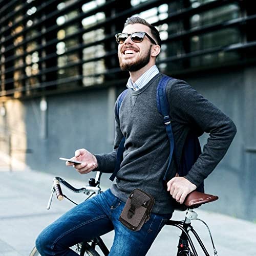 Phooyeejoon Universal Belt Cell Phone Holster, Belt Clip Phone Cover Utility Phone Waist Belt Bag Hip Wallet Pouch for 7'' Smartphone, Nylon Canvas Construction