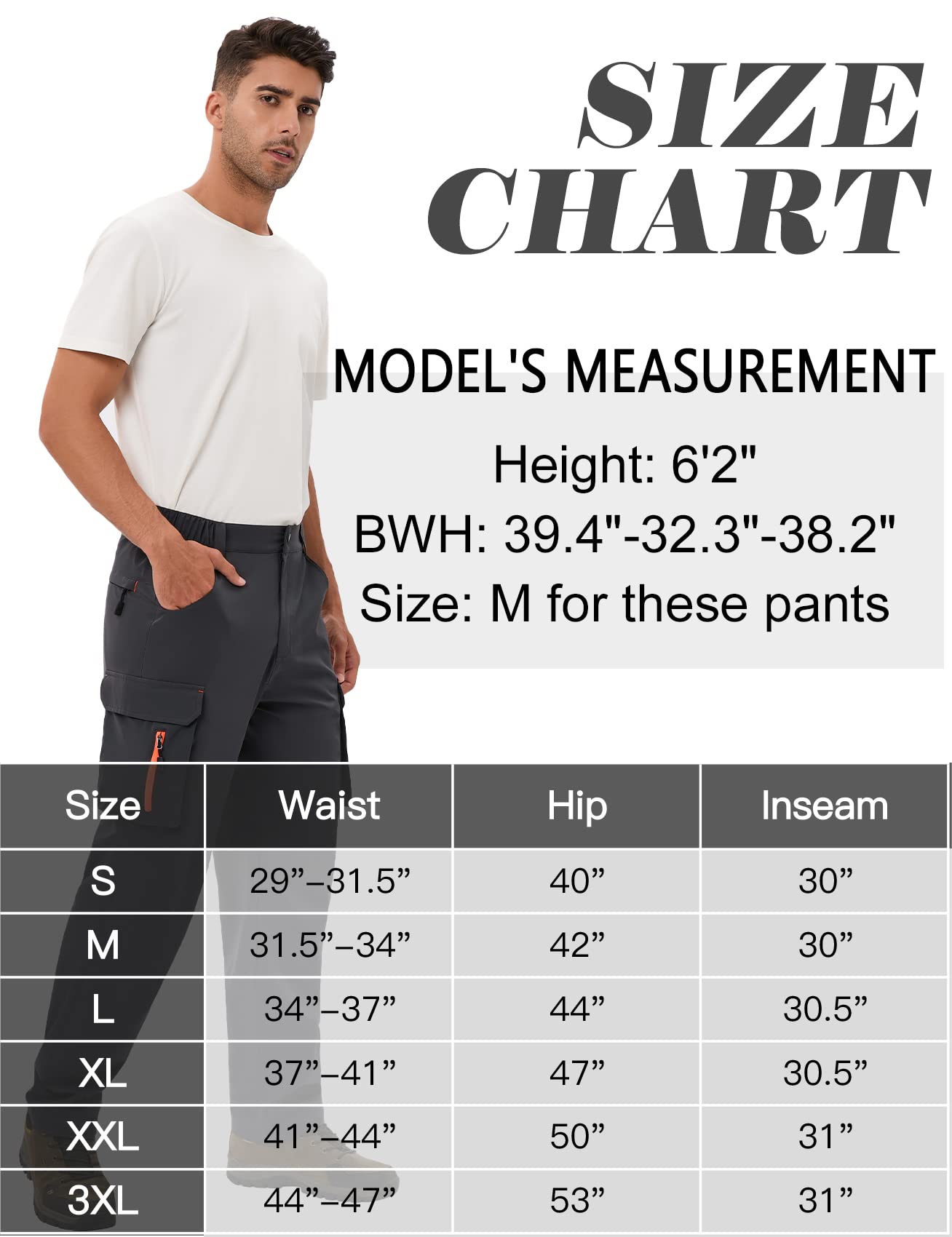 Davena Men's Cargo Hiking Pants with 5 Pockets Quick Dry Water Resistant Outdoor Athletic Pants for Fishing Camping Work, Green Mix, L