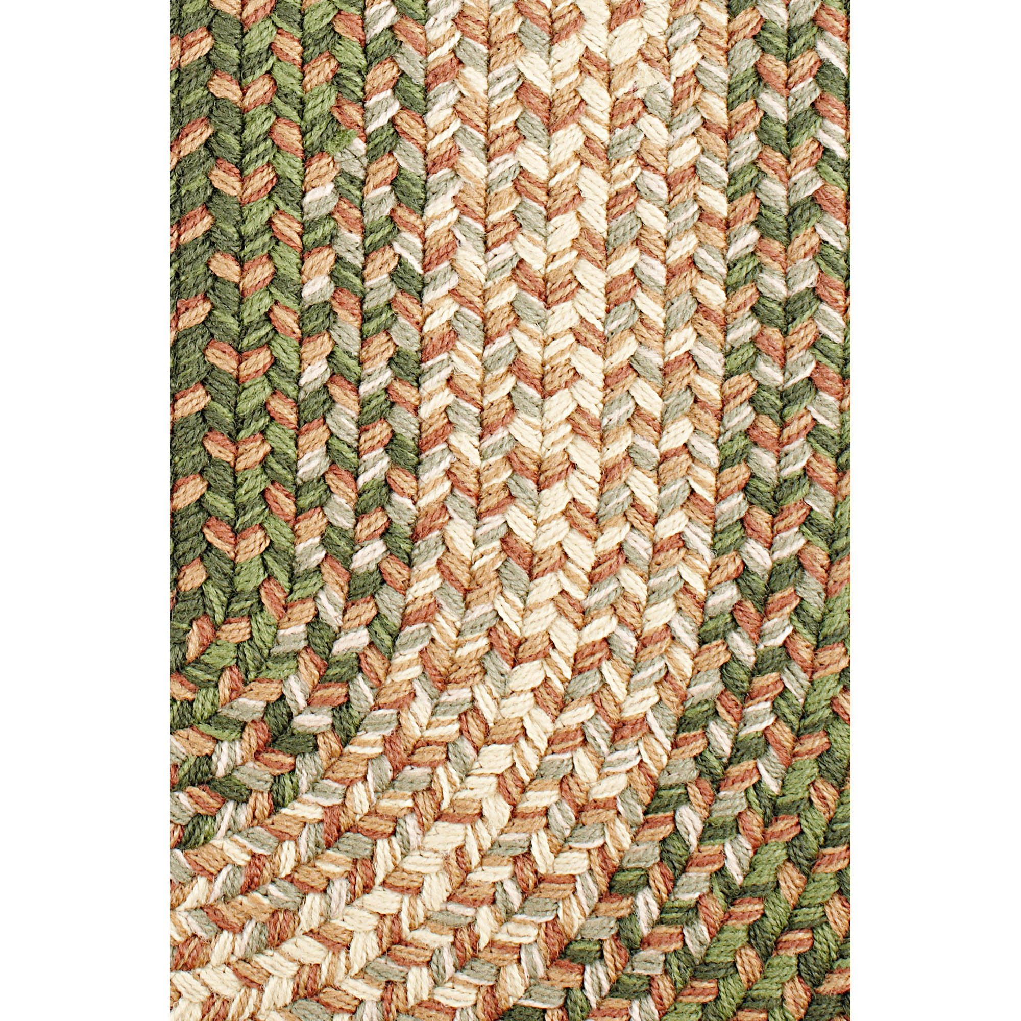 Super Area Rugs Oval 2X6 Herb Garden Braided Rug Hartford Primitive Decor Rug - Indoor Outdoor - 2' X 6' Runner Braided Rug Kitchen Rug - Hallway Rug