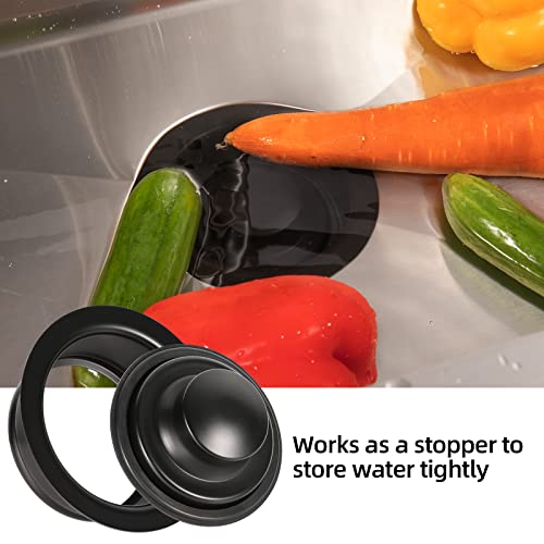 Garbage Disposal Flange Stopper Collar Sink Baffle Kit, Fit Universal 3-1/2 Inch Standard Sink Drain Hole,Kitchen Sink Flange Stopper Replacement Accessories,Stainless Steel(Black)