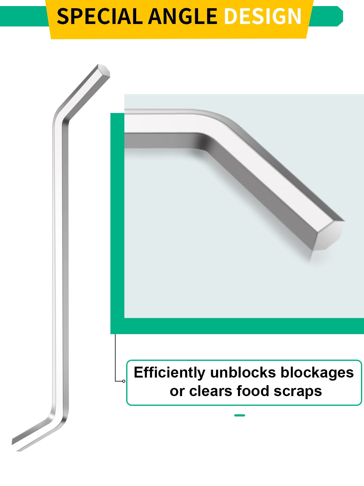 Garbage Disposal Wrench, 2PCS Garbage Disposal Allen Wrench Tool, for Unjam Kitchen Sink Food Garbage Disposal Clogging, SONGTIY