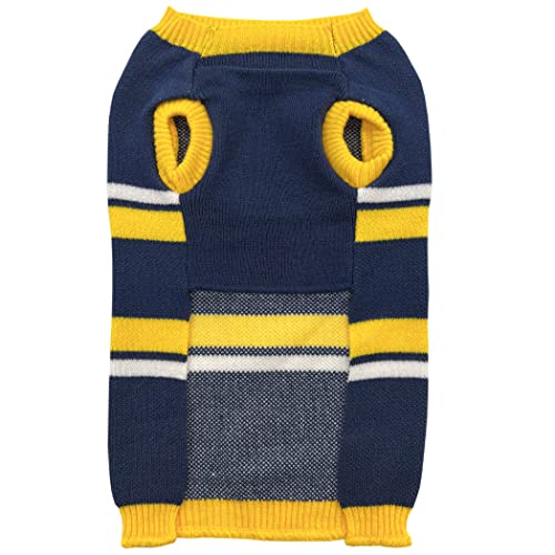 NCAA Michigan Wolverines Dog Sweater, Size Extra Small. Warm and Cozy Knit Pet Sweater with NCAA Team Logo, Best Puppy Sweater for Large and Small Dogs