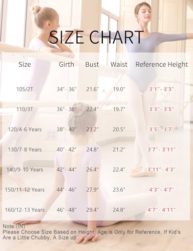 Daydance Short Sleeve Lined Purple Leotards for Girls Ballet, Dance, Gymnastics, Swim