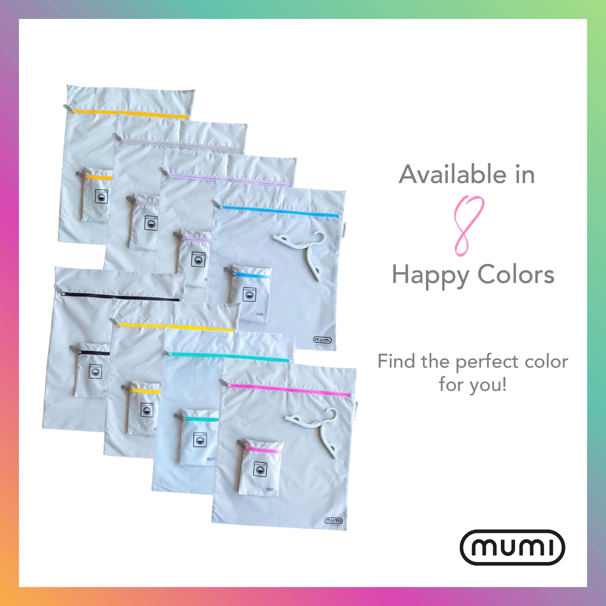 mumi Travel Laundry Bag, Moisture and Smell-Proof, Wash Bags Separate Laundry from Clean Clothes, with Folding Hanger and Outer Bag