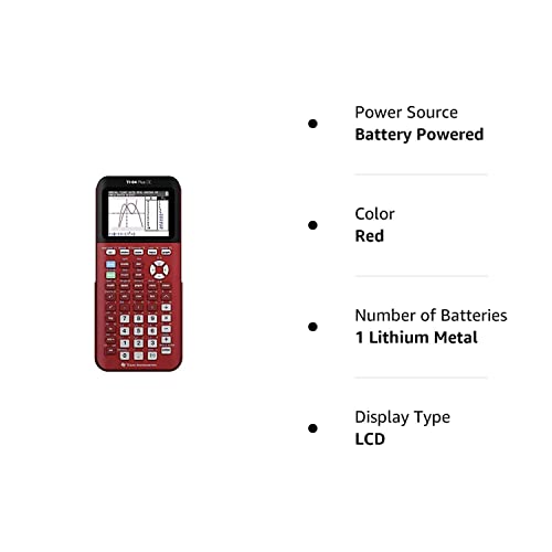 TI-84 Plus CE Color Graphing Calculator, Red