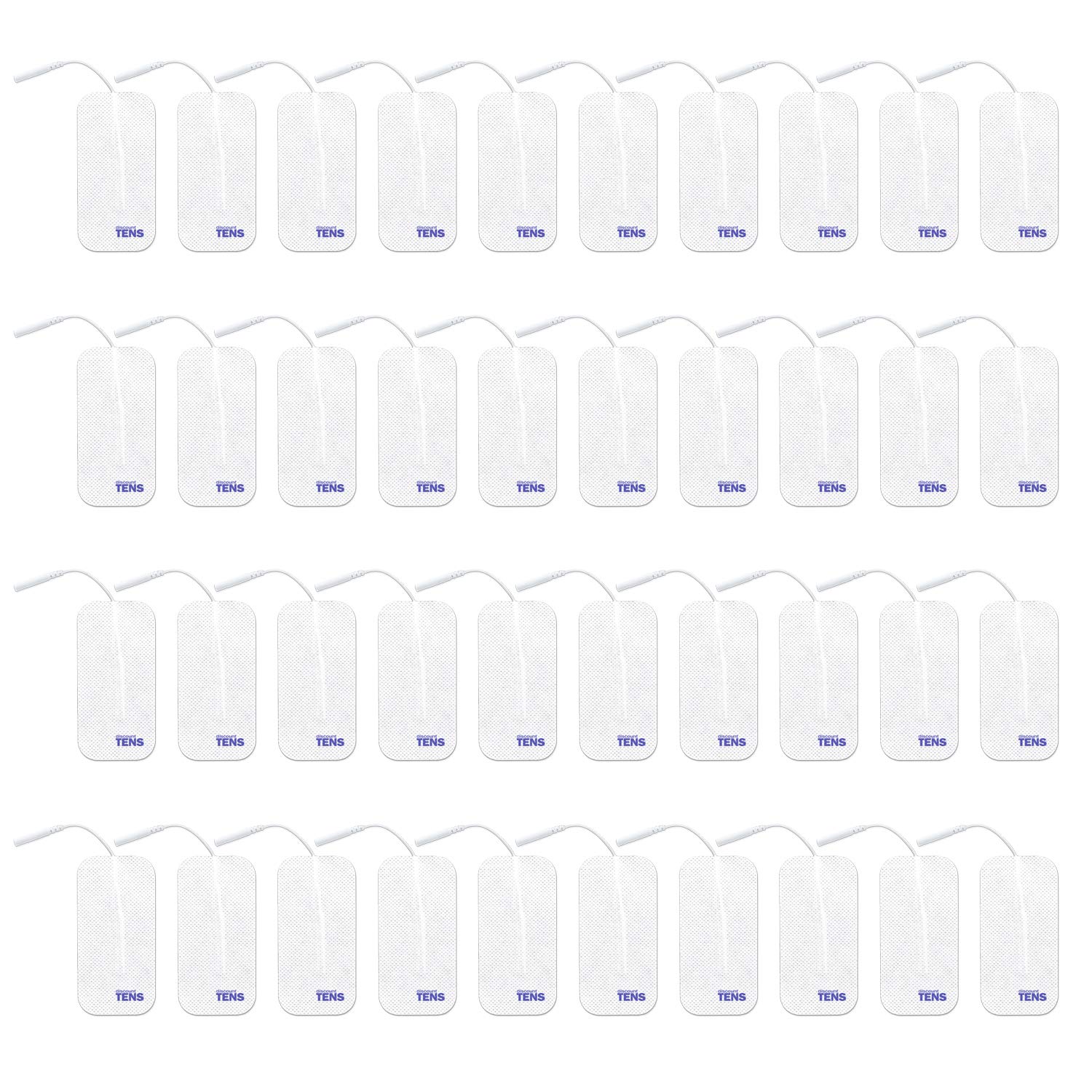 TENS Electrodes, Value Wired Replacement Pads for TENS Units, 40 TENS Unit Electrodes (2in x 4in, 40 Pack) Discount TENS Brand