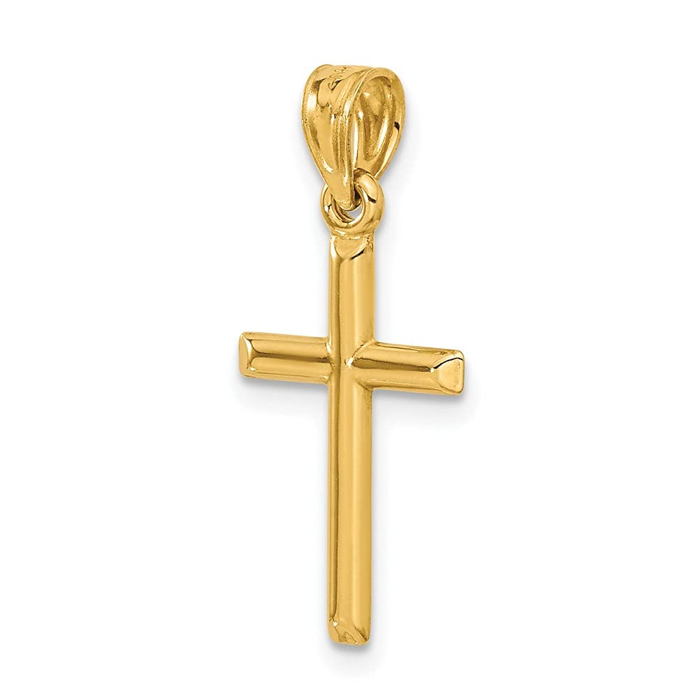 Diamond2Deal 14K Yellow Gold Religious Crucifix Cross Pendant 25mm
