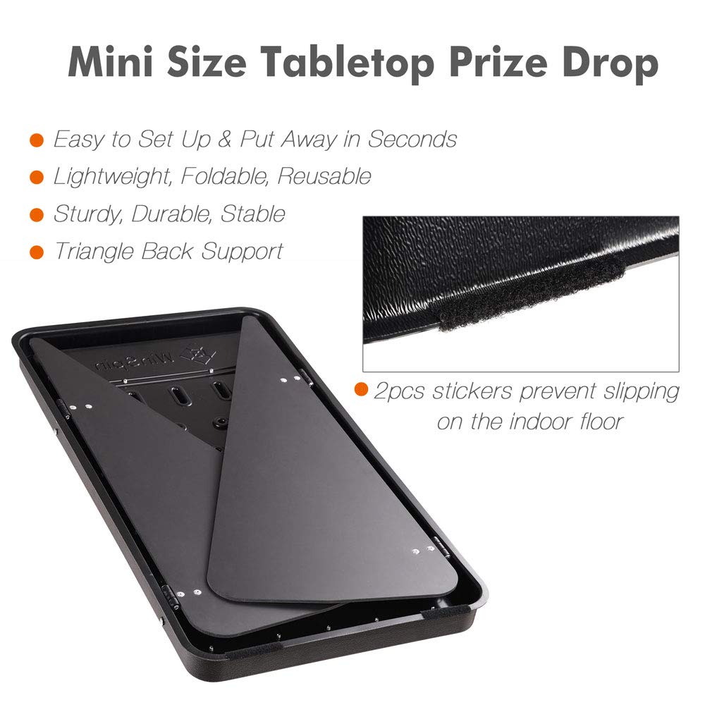 WinSpin Mini Tabletop Prize Drop Board Game Foldable Stand with 8 Playing Pucks for Live Stream Carnival Party Trade Show, (25"x14")